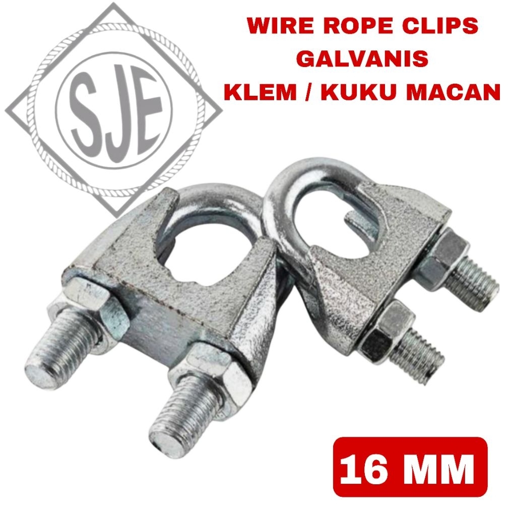 Jual klem Seling 16mm / kuku macan 16mm / klem kabel baja 16mm / wire ...