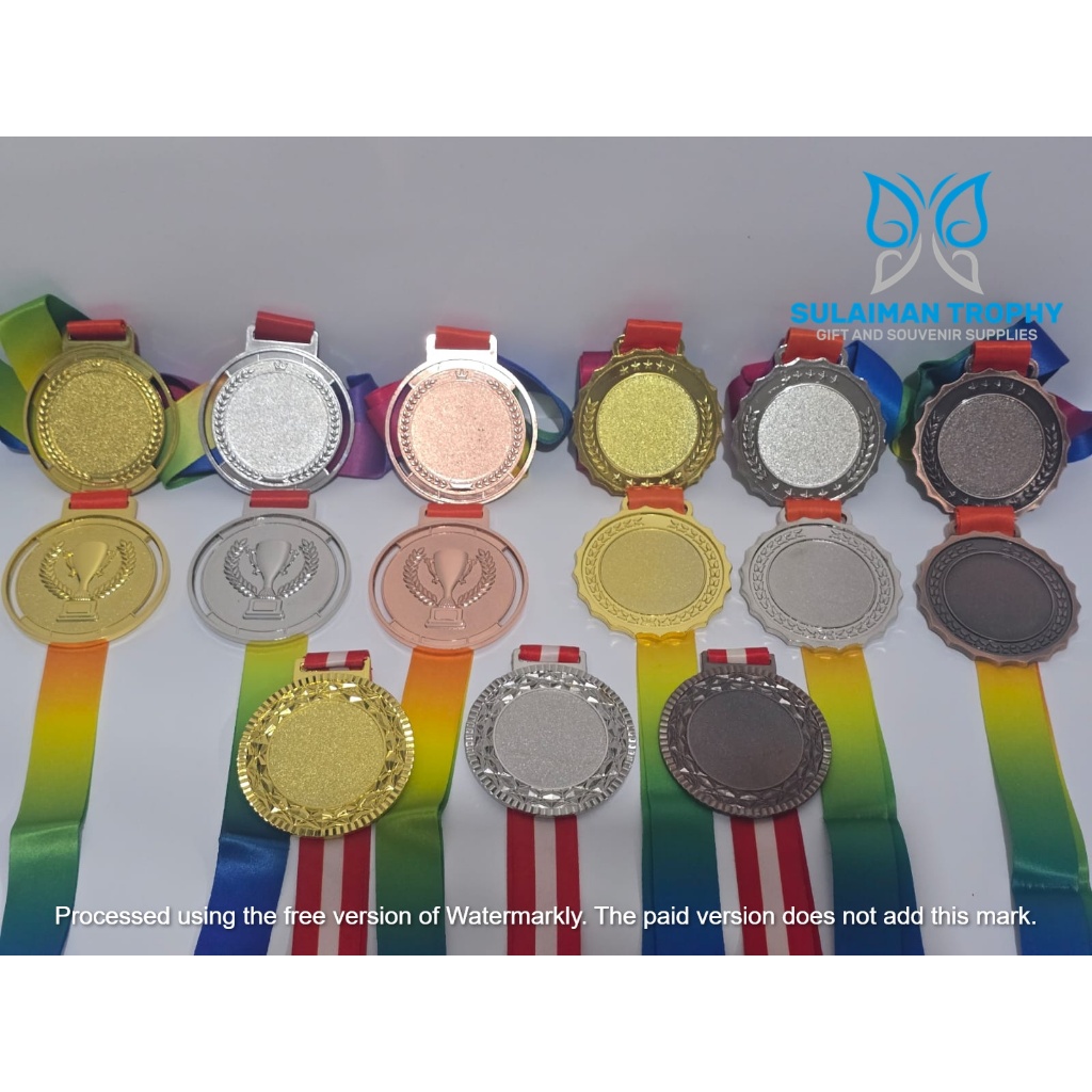 Jual Medali Kuningan atau Logam SET Gold, Silver, Bronze free tulisan ...