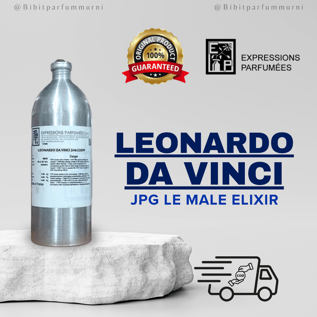 Jual LEONARDO DA VINCI INSPIRASI DARI JPG LE MALE ELIXIR 250GR - 500GR REPACK BY EXPRESSION ...