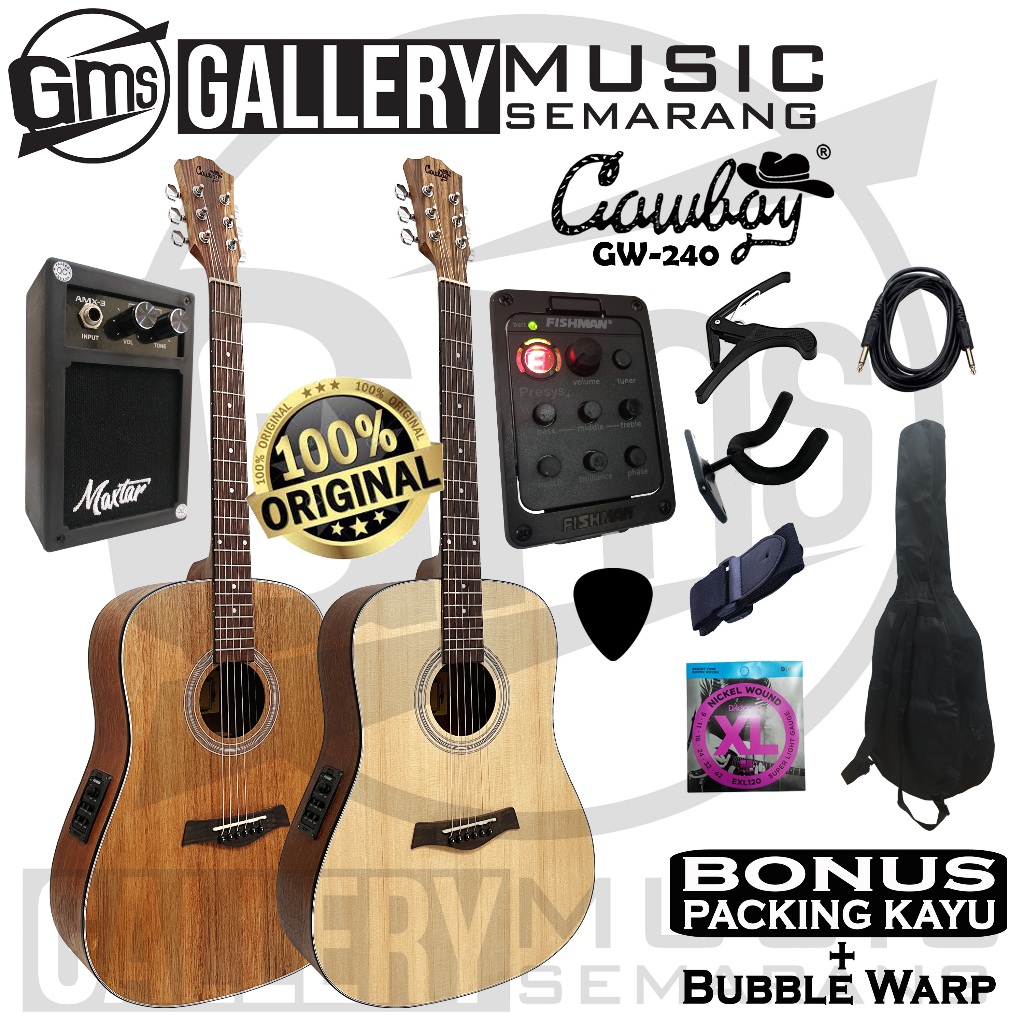 Jual ORIGINAL!!! Gitar Akustik Elektrik Import Merk Cowboy GW-240 NA GW ...