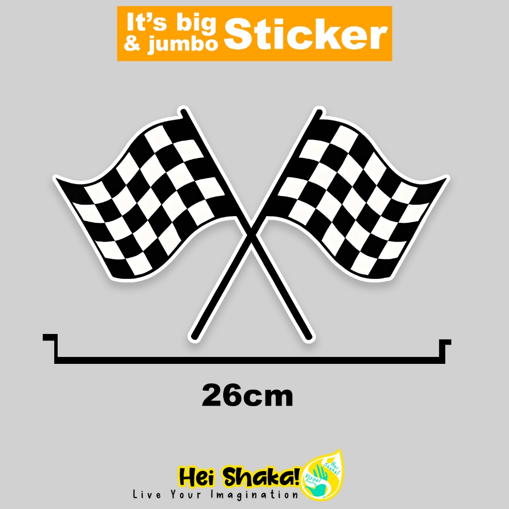 Jual Stiker Bendera Finish Ukuran Besar Sticker Racing Bahan Vinyl Anti ...