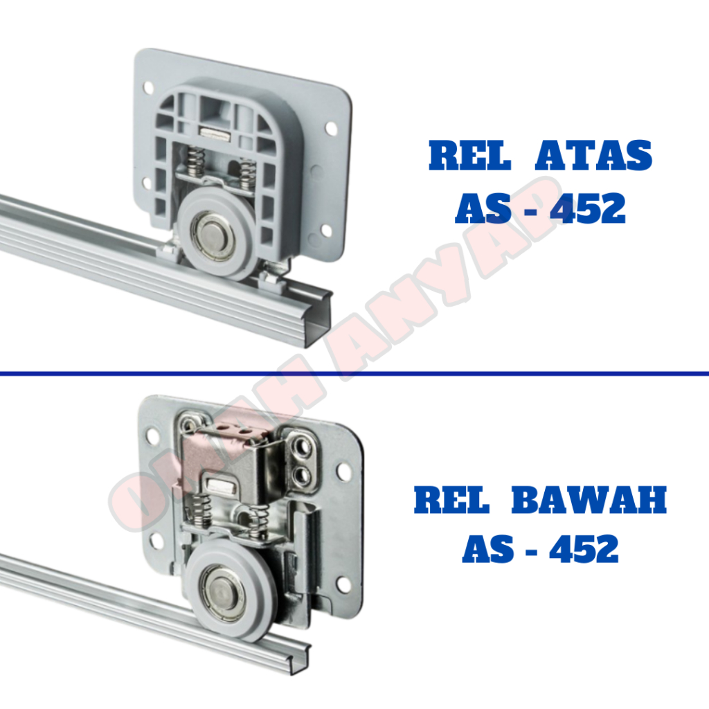 Jual PAKET Rel Roda Sliding 452 453 Lemari Slow Motion Soft Closing ...