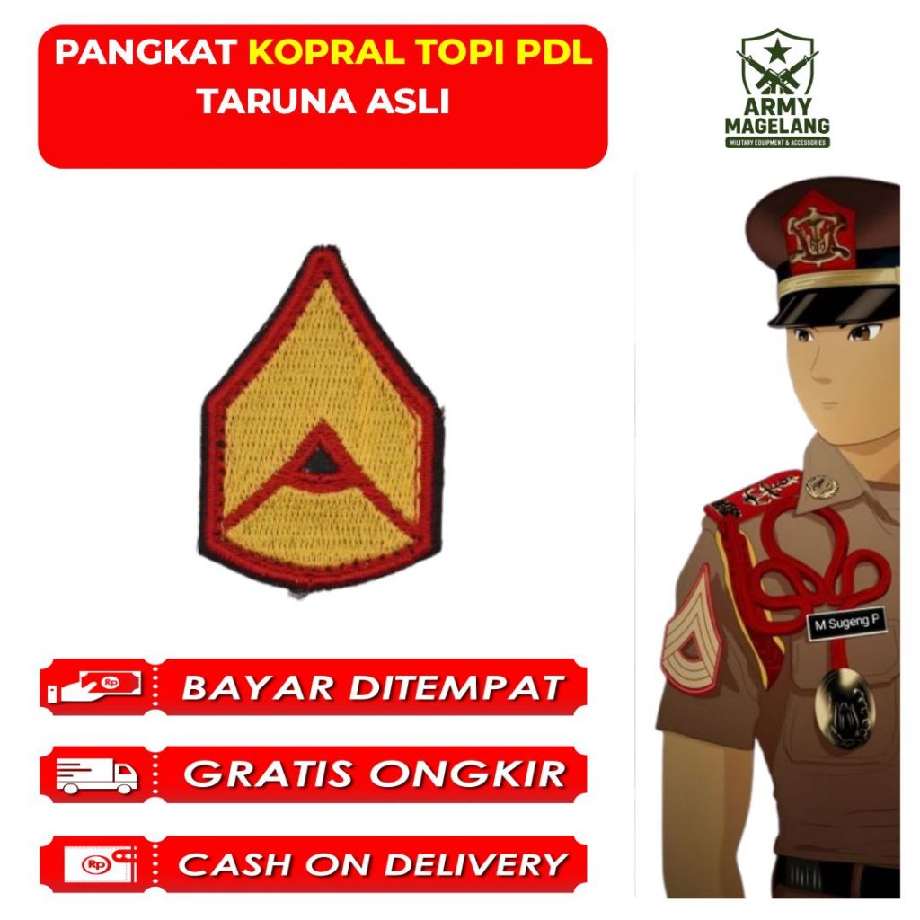 Jual PANGKAT TOPI PDL KOPRAL PEREKAT TARUNA AKMIL ASLI | Shopee Indonesia