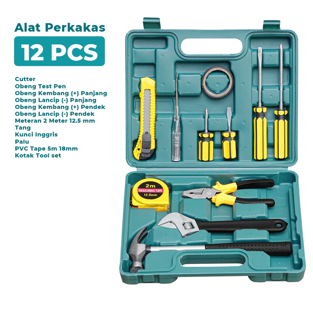 Jual Set Alat Perkakas 12In1 Praktis Dan Ringkas Tool Kit Perkakas ...