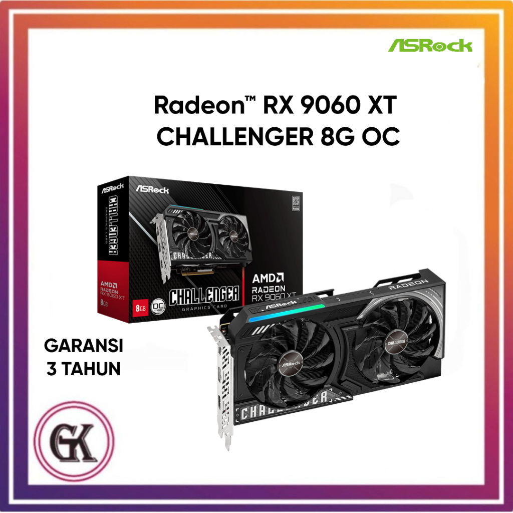 Jual VGA ASRock AMD Radeon RX 9060 XT Challenger OC Edition 8G RX 9060XT | Shopee Indonesia