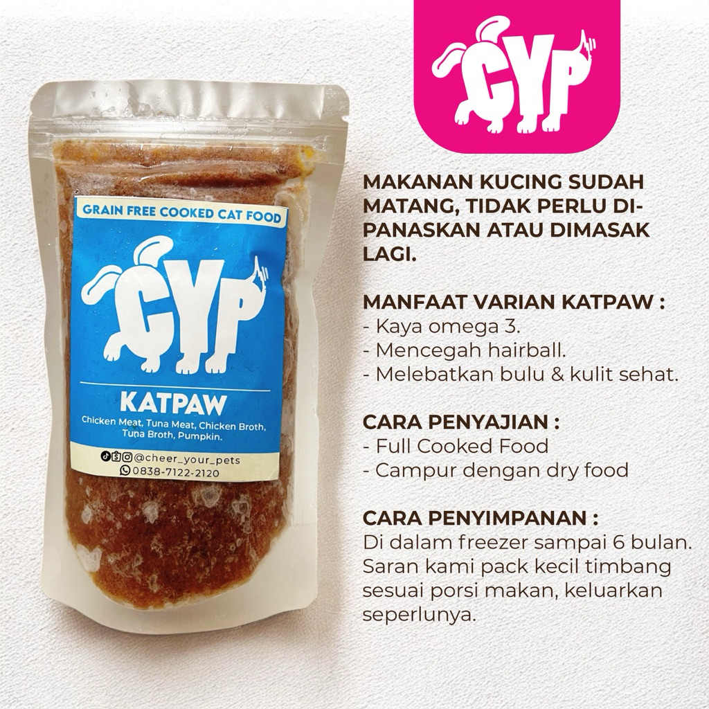Jual 250g Katpaw - CYP / CHEER YOUR PETS - Grain Free Cooked Food for ...