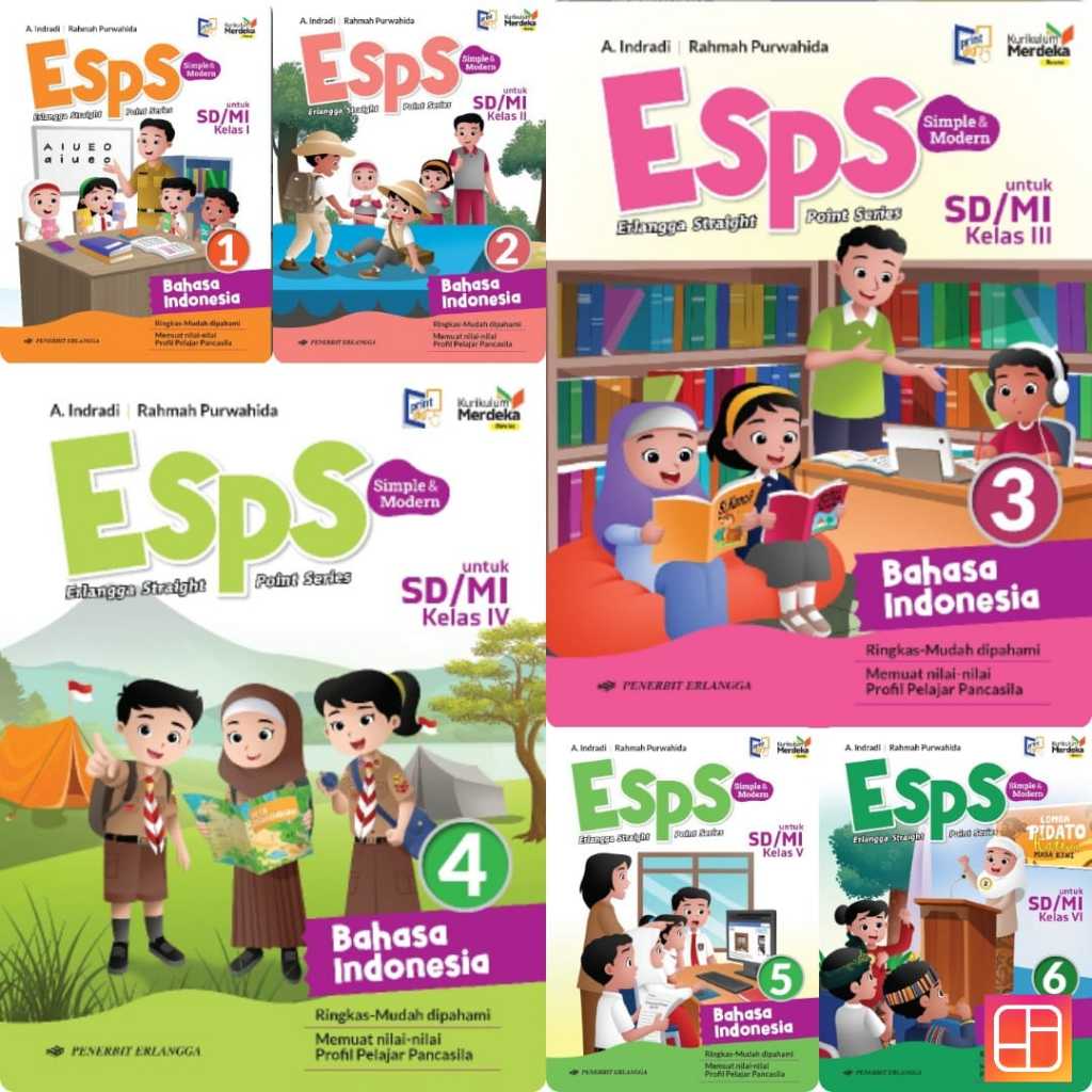 Jual Buku ESPS Bahasa Indonesia Kelas 1 2 3 4 5 6 SD Merdeka Revisi Erlangga | Shopee Indonesia
