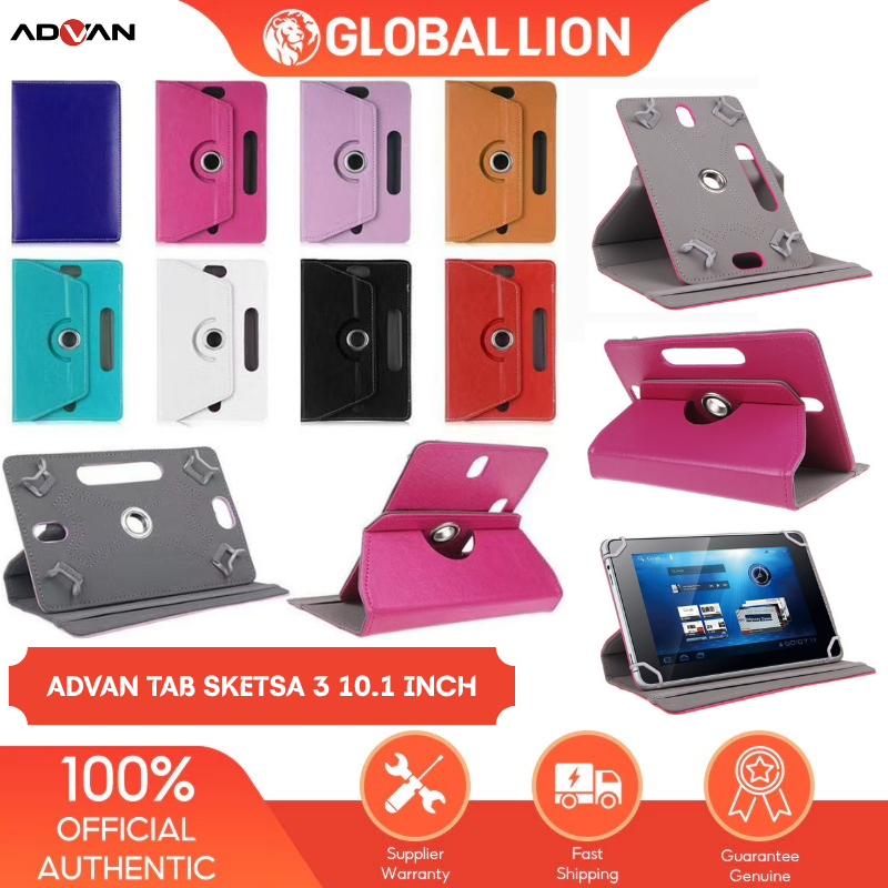 Jual Advan Tab Sketsa 3 10.1 Inch Leather Flip Casing Berputar 360 ...