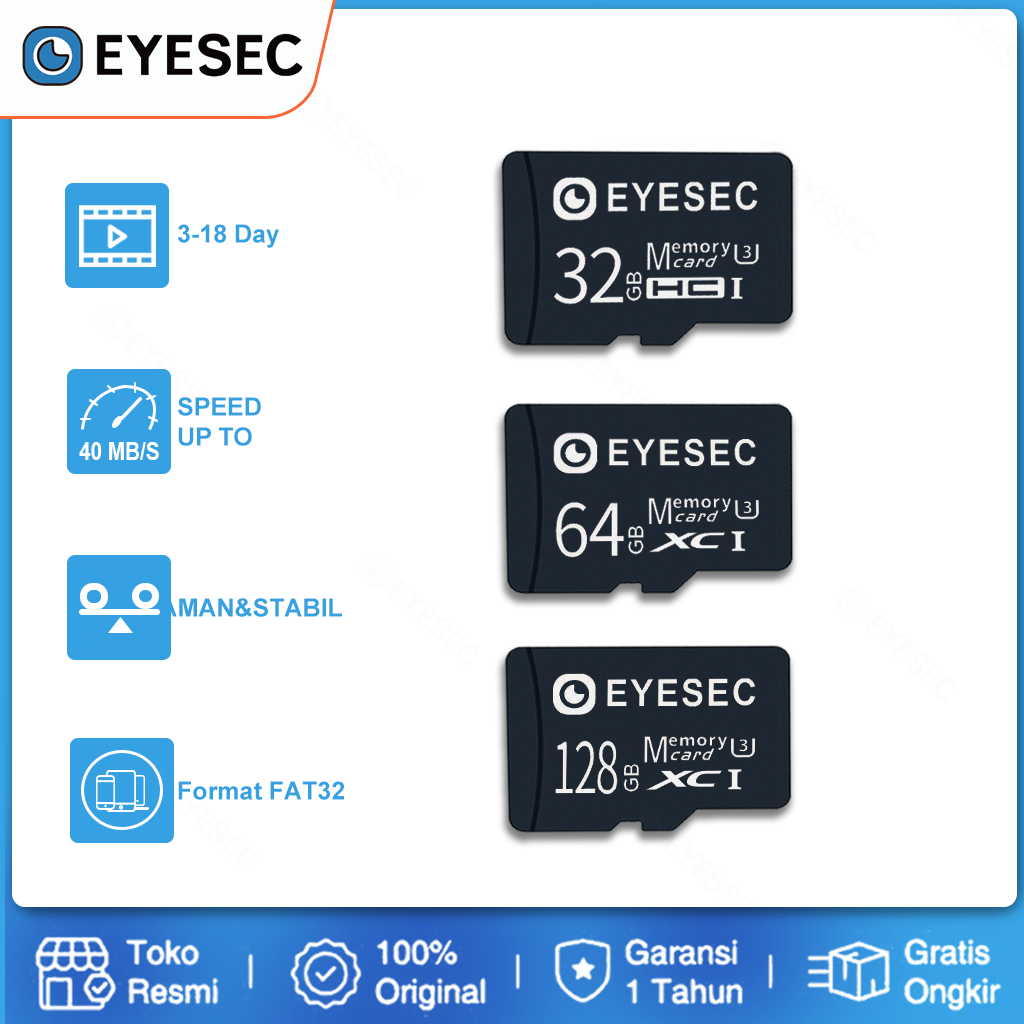 Jual EYESEC Memory Card 32GB 64GB 128GB Kartu Memori Berkecepatan ...
