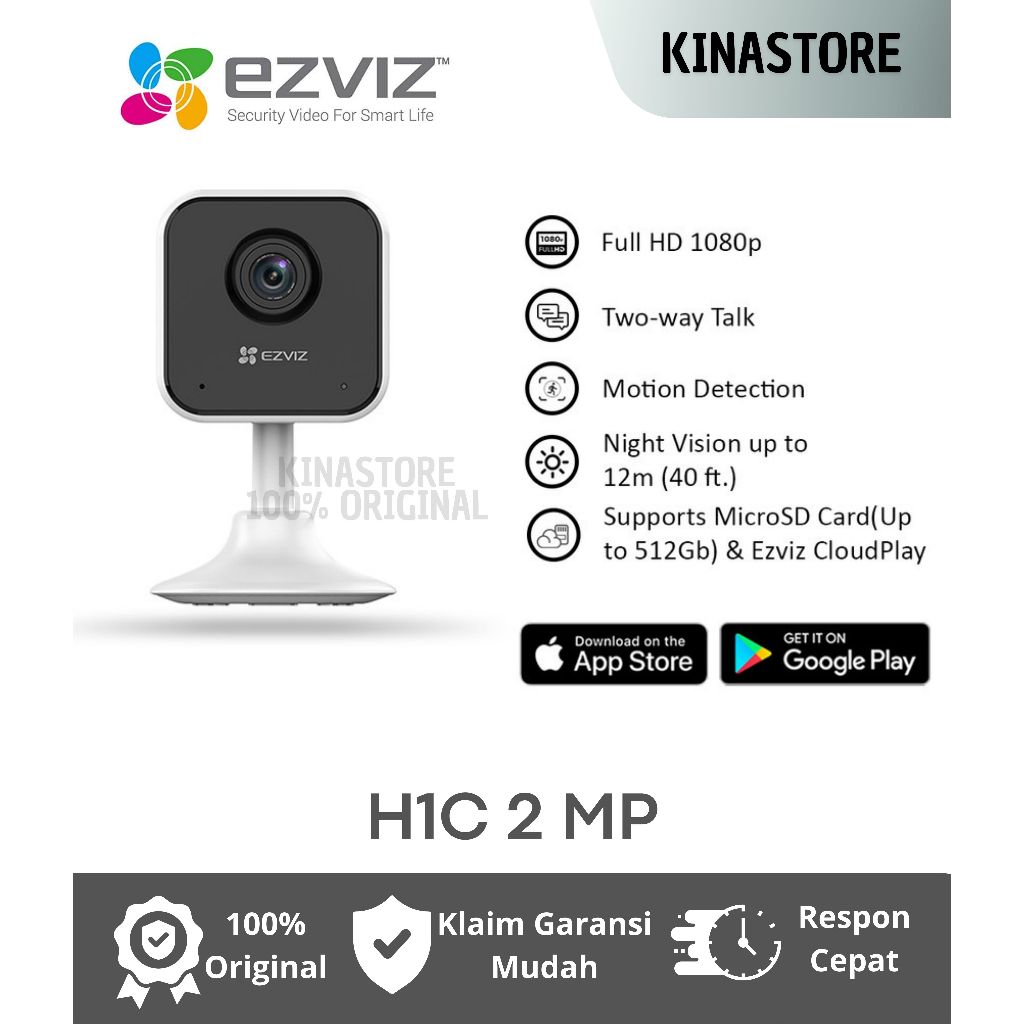 Jual 𝗞𝗜𝗡𝗔𝗦𝗧𝗢𝗥𝗘 𝟳.𝟳 𝗦𝗔𝗟𝗘 EZVIZ H1C 2MP CCTV WIRELESS CCTV TANPA KABEL ...