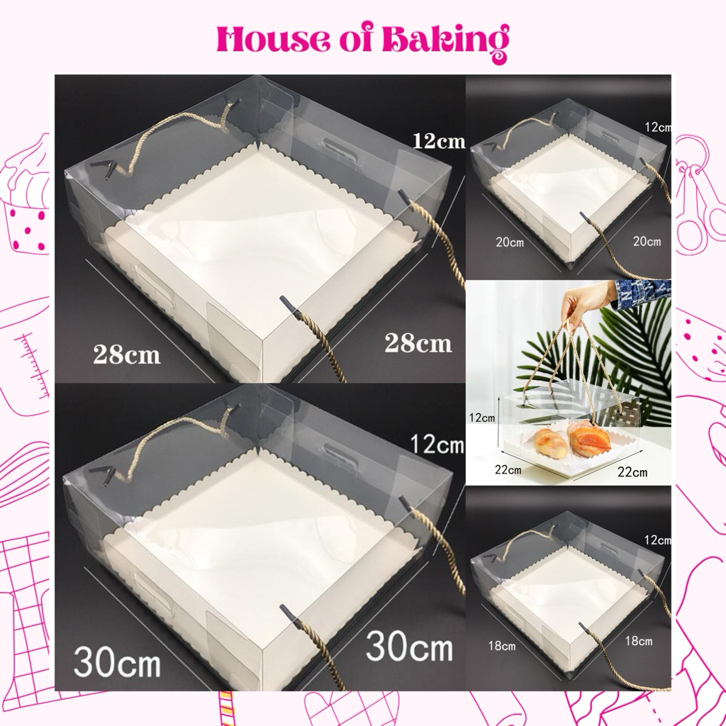 Jual HOB Box Mika Transparan Size 18 20 22 28 30 Box Cake Ulang Tahun ...