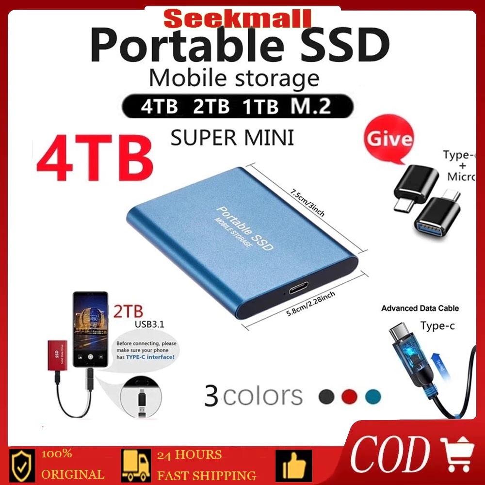 Jual [harga terendah 24H]Portable SSD External hard drives 1TB 2TB 4TB ...