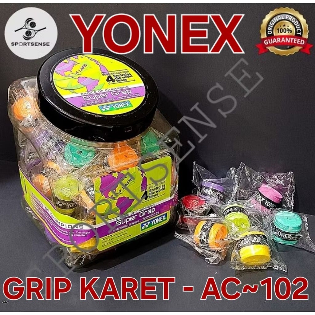 Jual Grip Badminton Bulutangkis Raket Yonex Karet AC 102 AC102 EX Super Grap Tipis Original ...