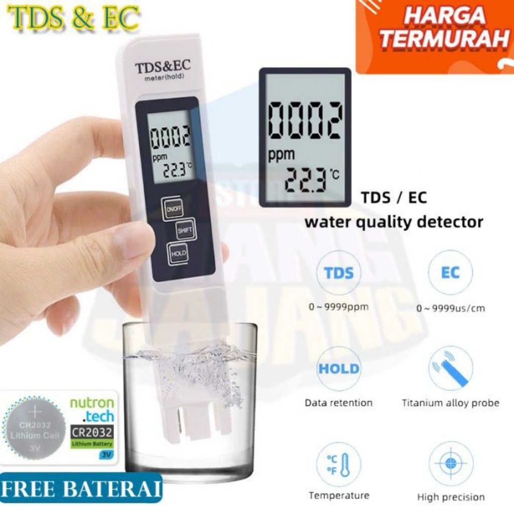 Jual TDS & EC Meter Alat Ukur Hidroponik Air Akuarium | Shopee Indonesia