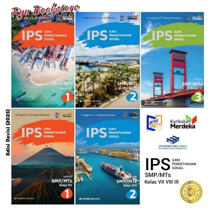 Jual Original Buku IPS SMP/MTs 7 8 9 Kurikulum Merdeka - ERLANGGA | Shopee Indonesia