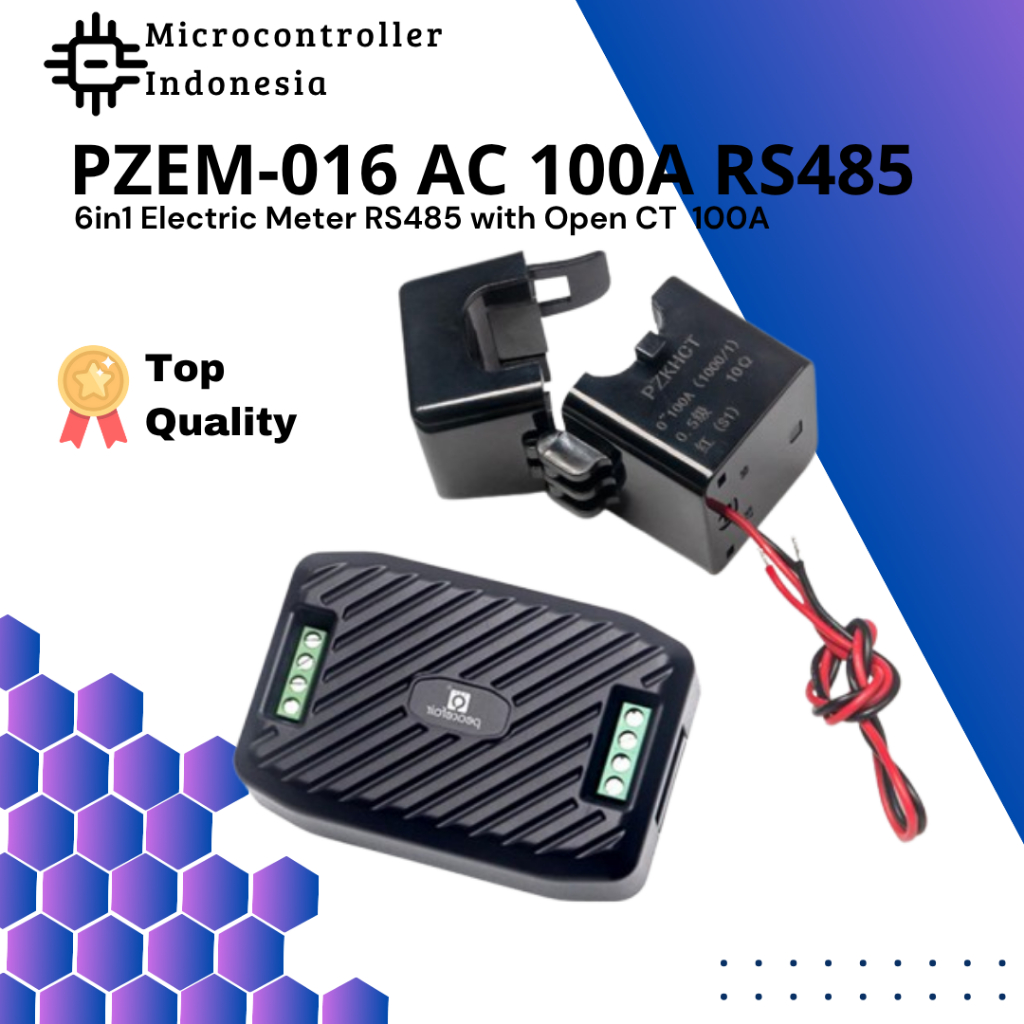 Jual PZEM-016 AC Power Meter RS485 100A 6in1 Electric Meter Open CT ...