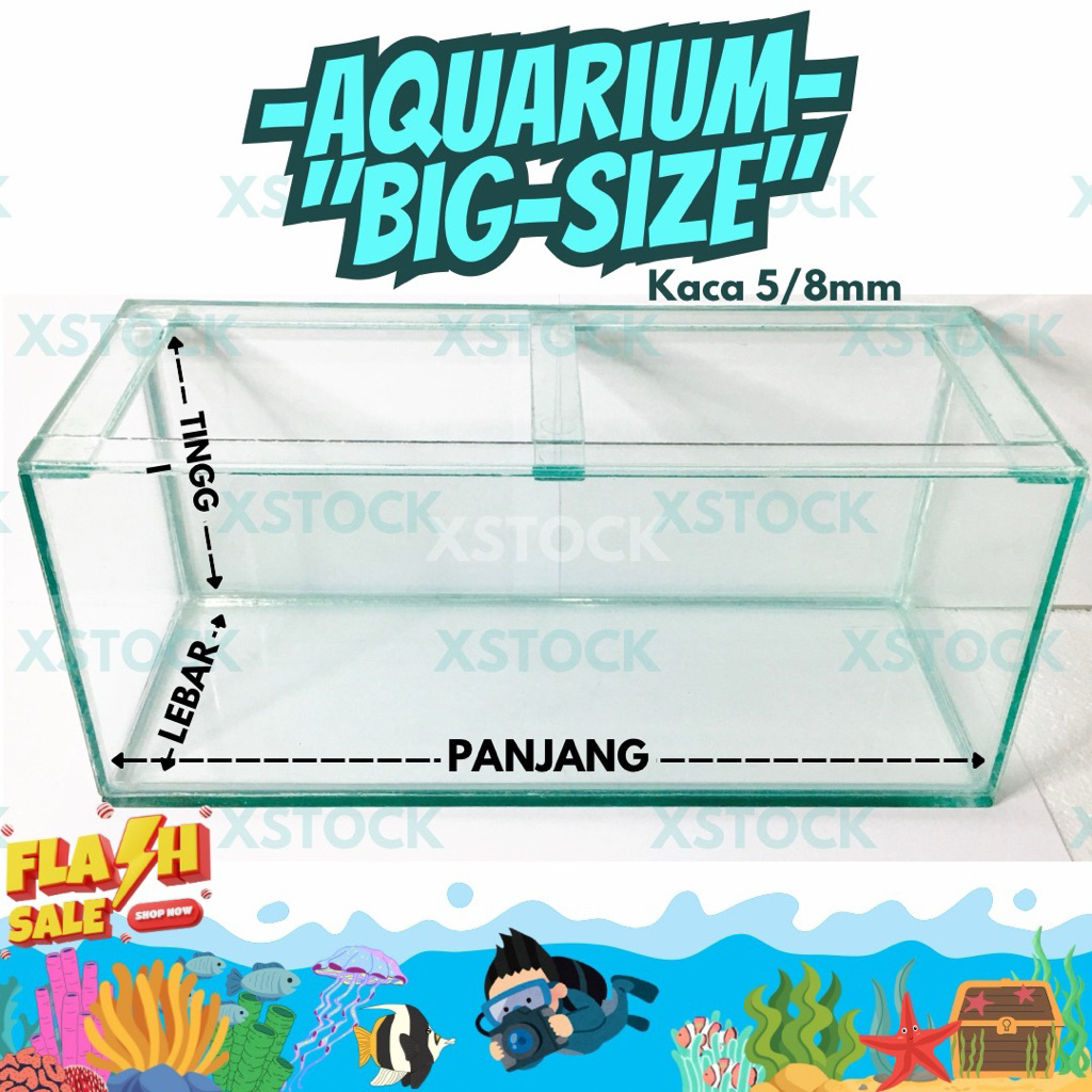Jual AQUARIUM KACA 100 90 80 CM 5/8MM VIA INSTAN GRAB/GOJEK AQUASCAPE TANK IKAN HIAS MURAH ...