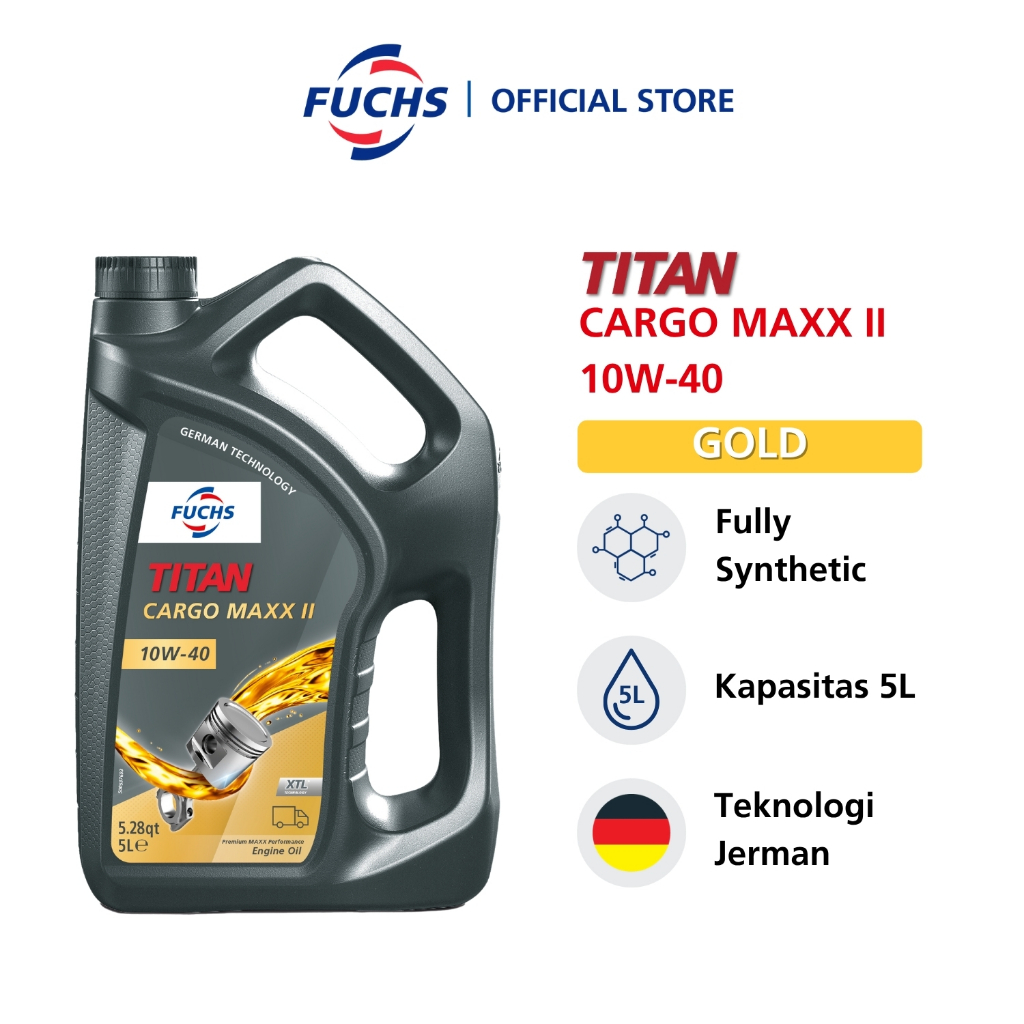 Jual FUCHS TITAN Cargo Maxx II SAE 10W40 Engine Oil 5L Fully Synthetic ...