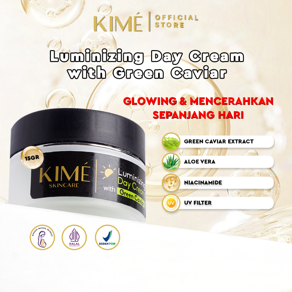 Jual KIME Luminizing Day Cream – Krim Siang dengan Niacinamide, Green ...