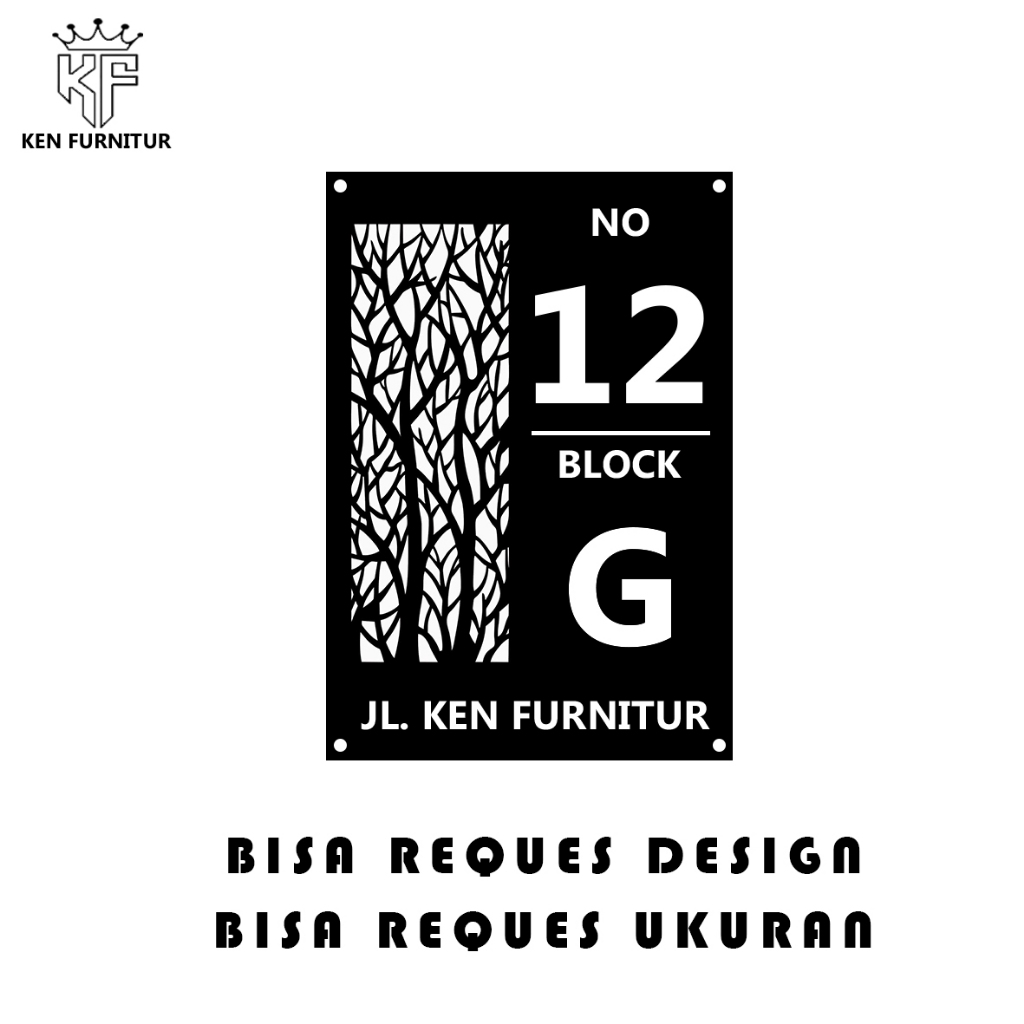 Jual Nomor Rumah Akrilik Design custom MOTIF KAYU Nomor Kost Nomor ...