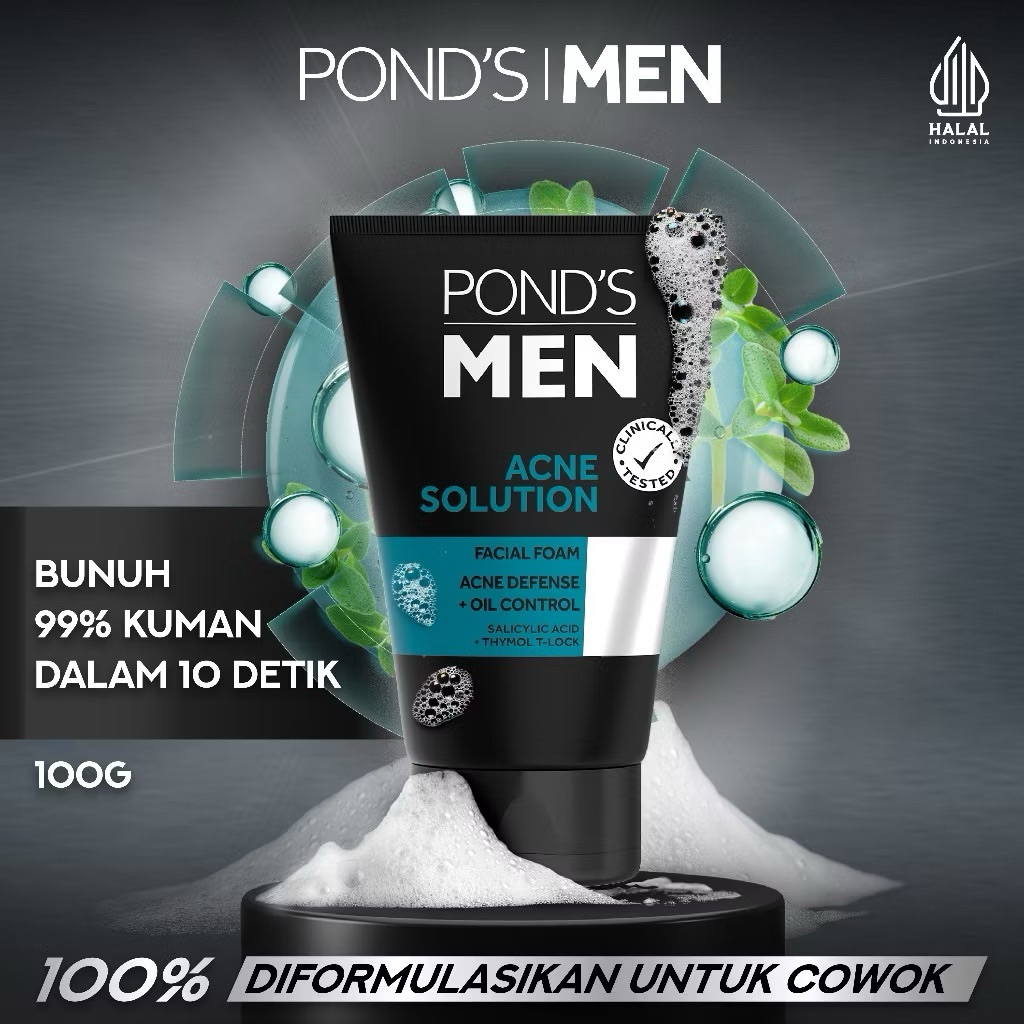 Jual PONDS MEN FACIAL WASH Acne Solution 100g | Shopee Indonesia