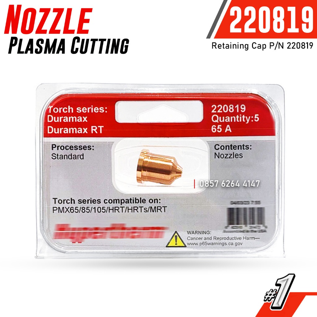 Jual 220819 Nozzle Plasma Cutting Hypertherm Powermax 45XP 65 85 105 ...