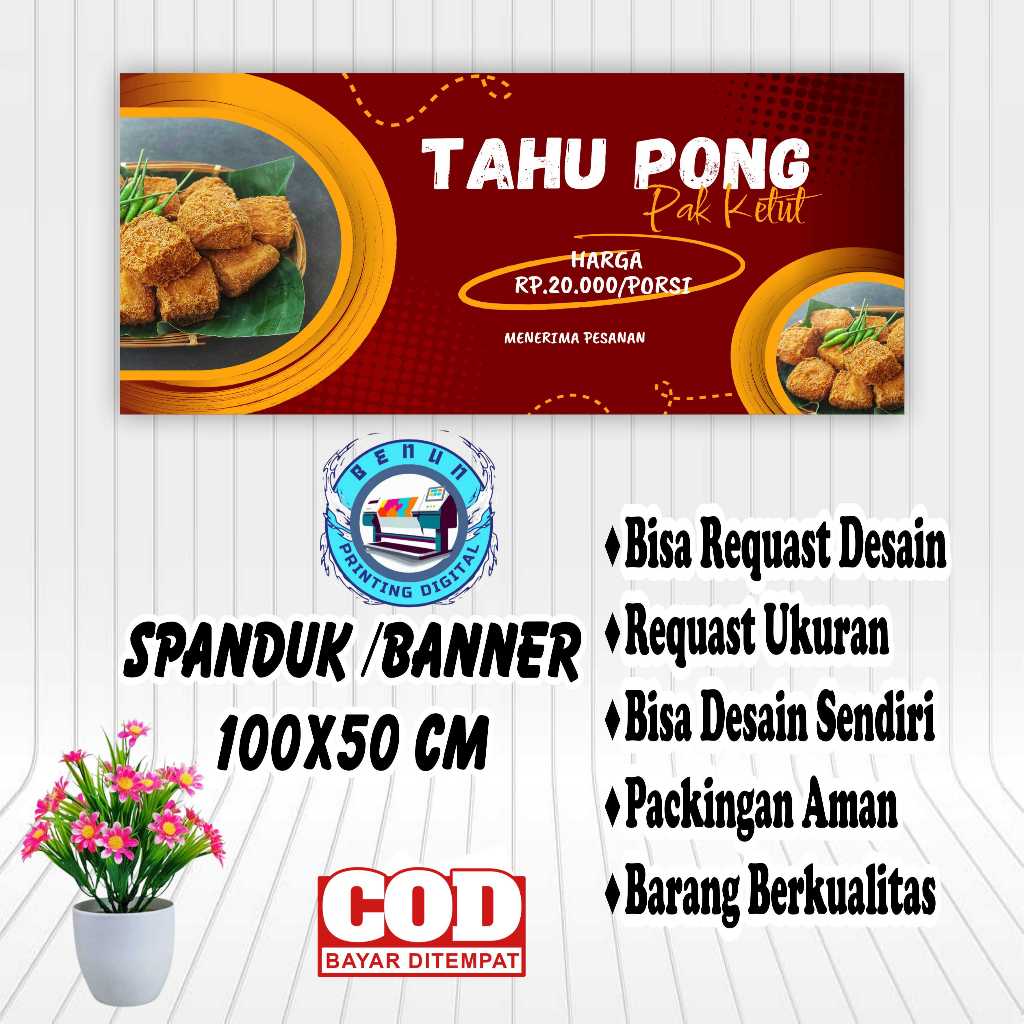 Jual Spanduk Banner Tahu Pong Terbaru Custom Bisa Request Desain ...