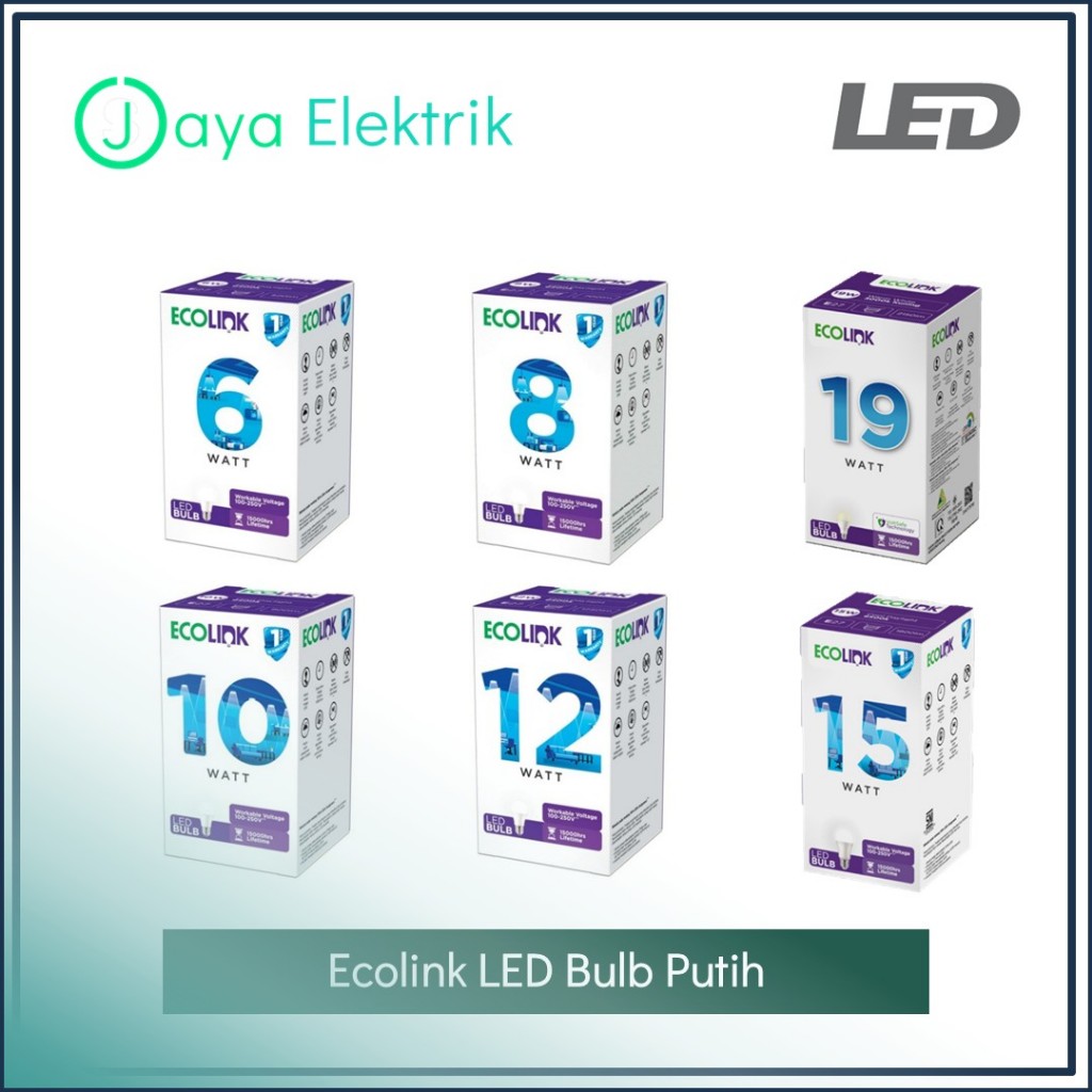 Jual ECOLINK Lampu LED Bulb 4W 5W 7W 9W 11W 15W 19W Putih - Bohlam 4 5 ...