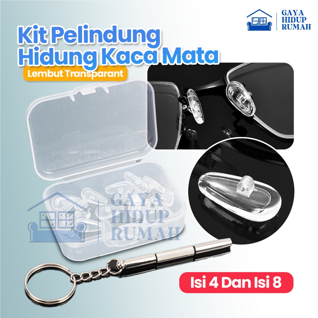 Jual 8 pcs Bantalan hidung kacamata silikon nose pad anti slip hidung ...
