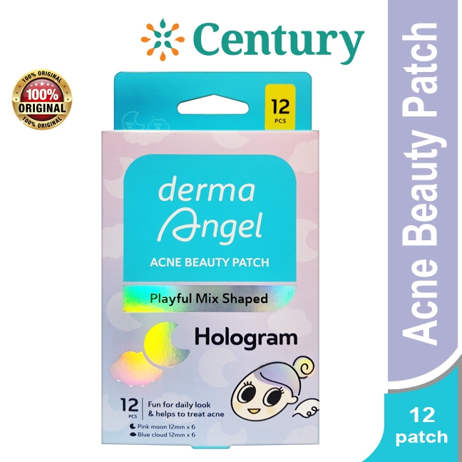 Jual DERMA ANGEL ACNE PATCH HOLOGRAM PINK MOON & BLUE CLOUD ISI 12 ...