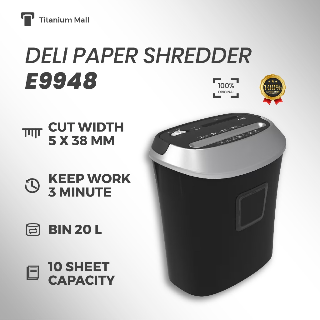 Jual Deli Paper Shredder / Mesin Penghancur Kertas Staples Kapasitas 10 ...