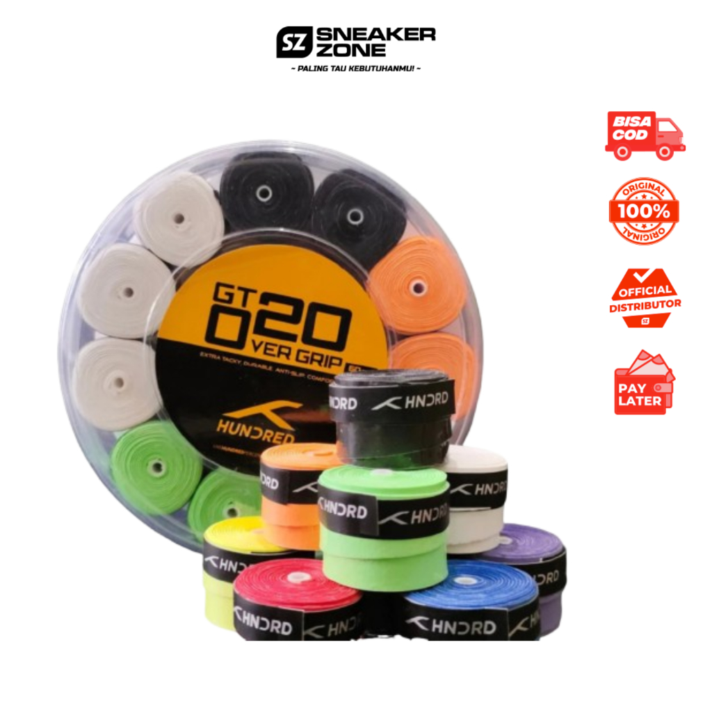Jual GRIP KARET BADMINTON HUNDRED GRIP GTO 20 - GRIP BULU TANGKIS MURAH ...
