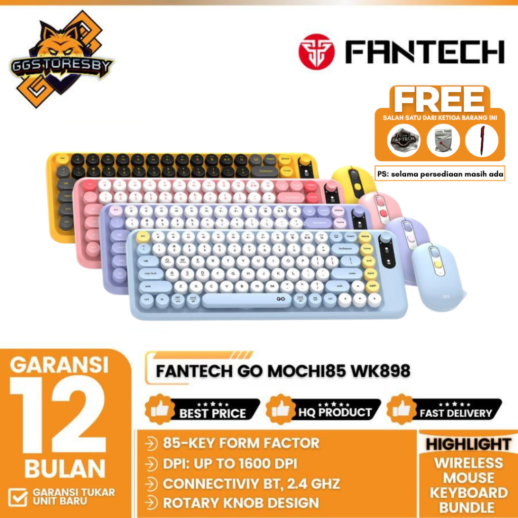 Jual Fantech Go Mochi85 Wk898 / Wk- 898 Wireless Mouse Keyboard Bundle Combo Office | Shopee ...