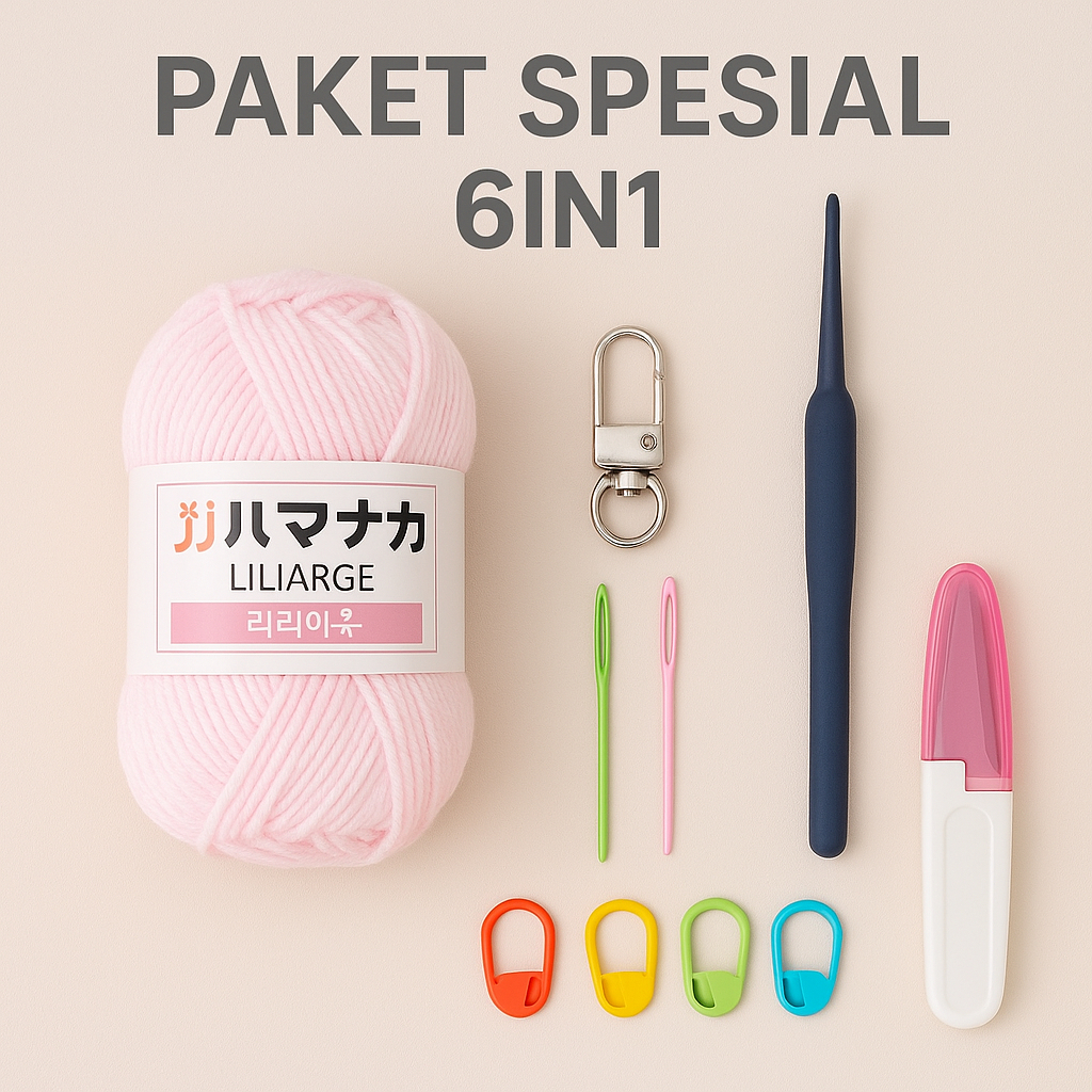 Jual MADEBYBULAT - PAKET SPESIAL 6IN1 BENANG RAJUT STARTER KIT CROCHET ...