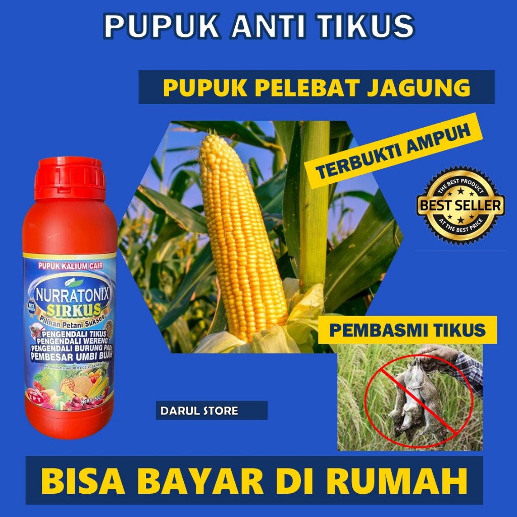 Jual PUPUK CAIR SIRKUS NURRATONIX PEMBASMI HAMA TIKUS DAN BURUNG DI TANAMAN JAGUNG Pupuk Hama ...