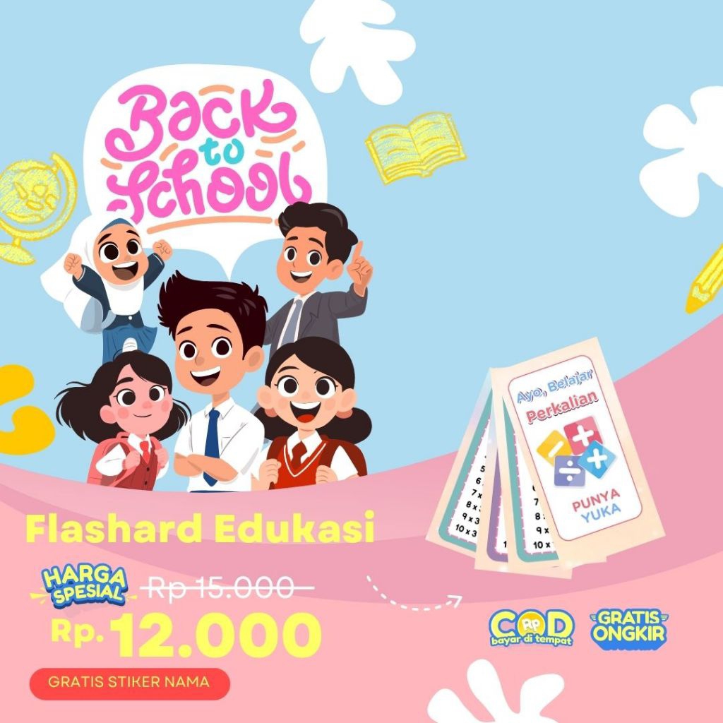 Jual FLASHCARD EDUKASI ANAK TABEL PERKALIAN/ RUMUS MATEMATIKA/ DOA ...