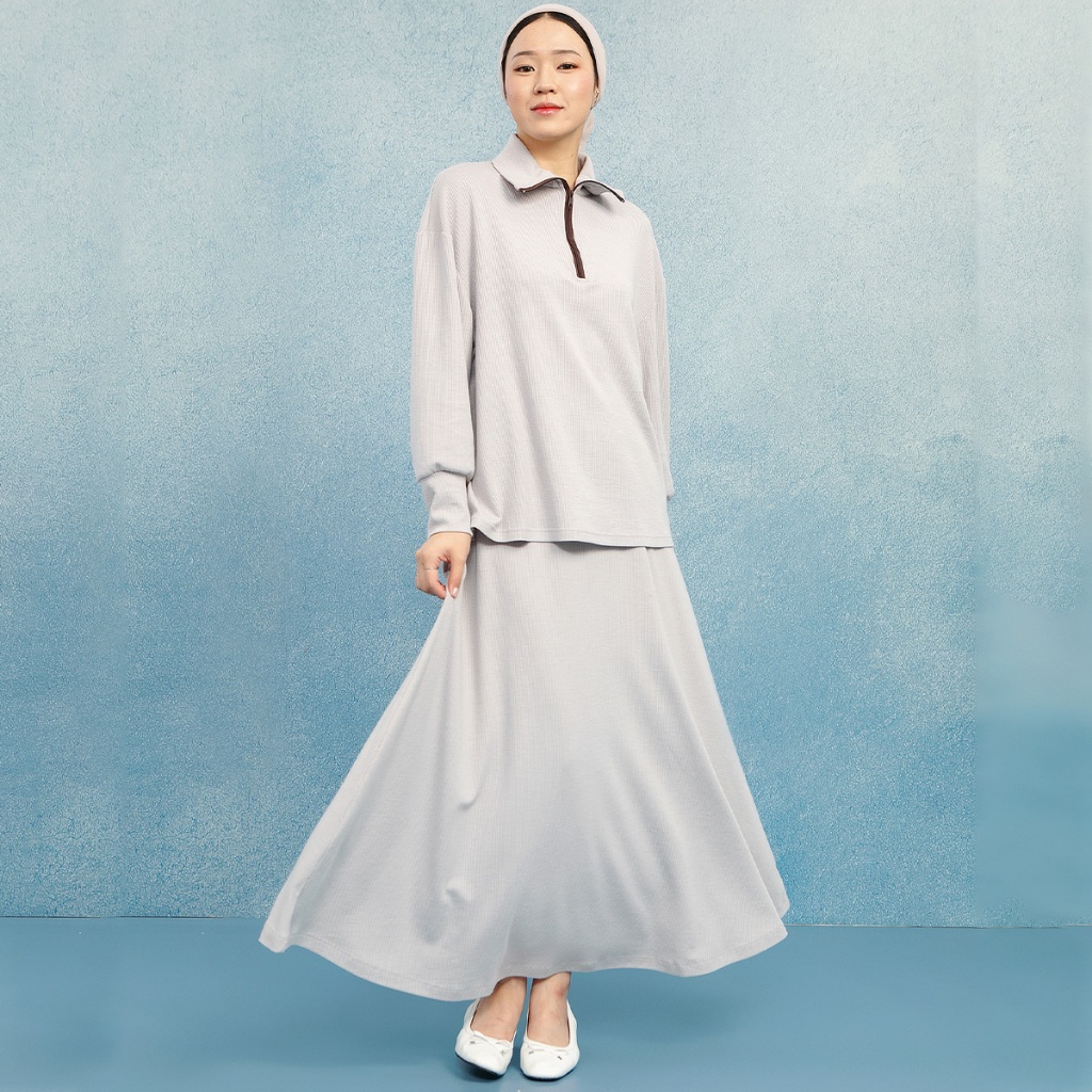 Jual HijabChic Ava Ash Rose Skirt - Rok Knit A-Line Karet Pinggang ...