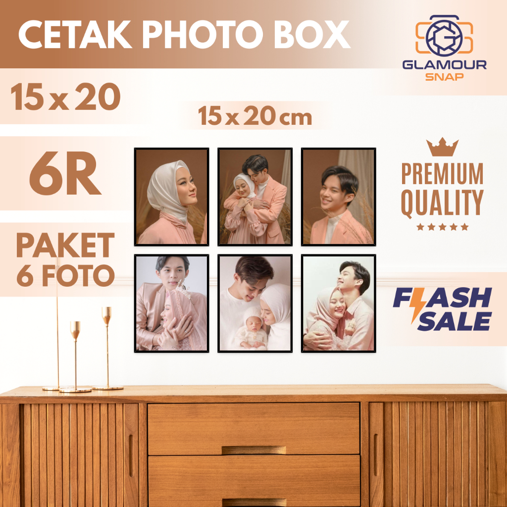 Jual PAKET 6 PCS | CETAK PHOTO BOX | 15X20 CM | 6R | FRAME FIBER ...