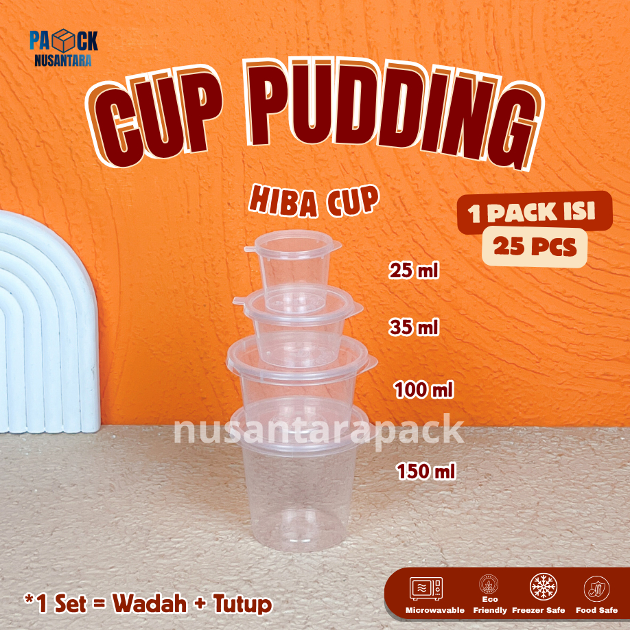 Jual Thinwall HIBA Cup Sauce Pudding Set Wadah+Tutup Wadah Bulat Sambal ...