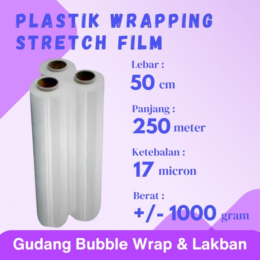 Jual Stretch Film Plastik Wrapping 50 cm x 250 m | Shopee Indonesia