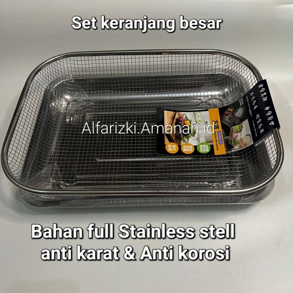Jual 1 set Keranjang Peniris Minyak Stainlees stell Anti karat & Anti ...