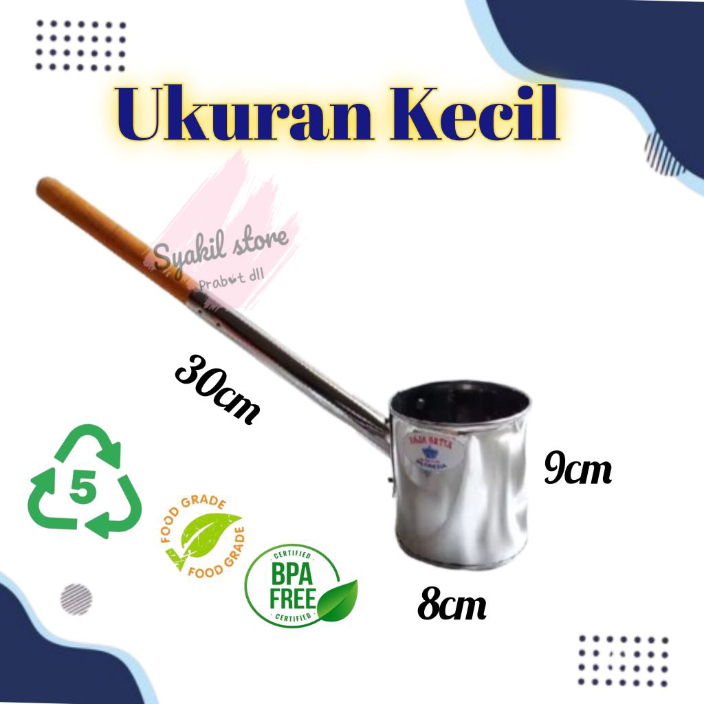 Jual Gayung Air Stainless Panjang Gagang Kayu / Gayung Tradisional ...