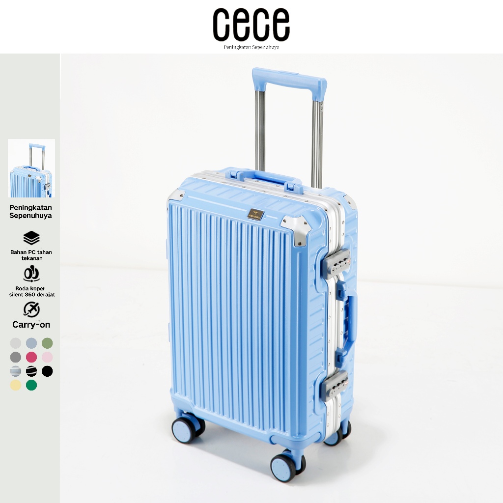 Jual 【CECE】Koper Rangka Aluminium 20/22/24 Roda 360° Sient Hardcase TSA ...