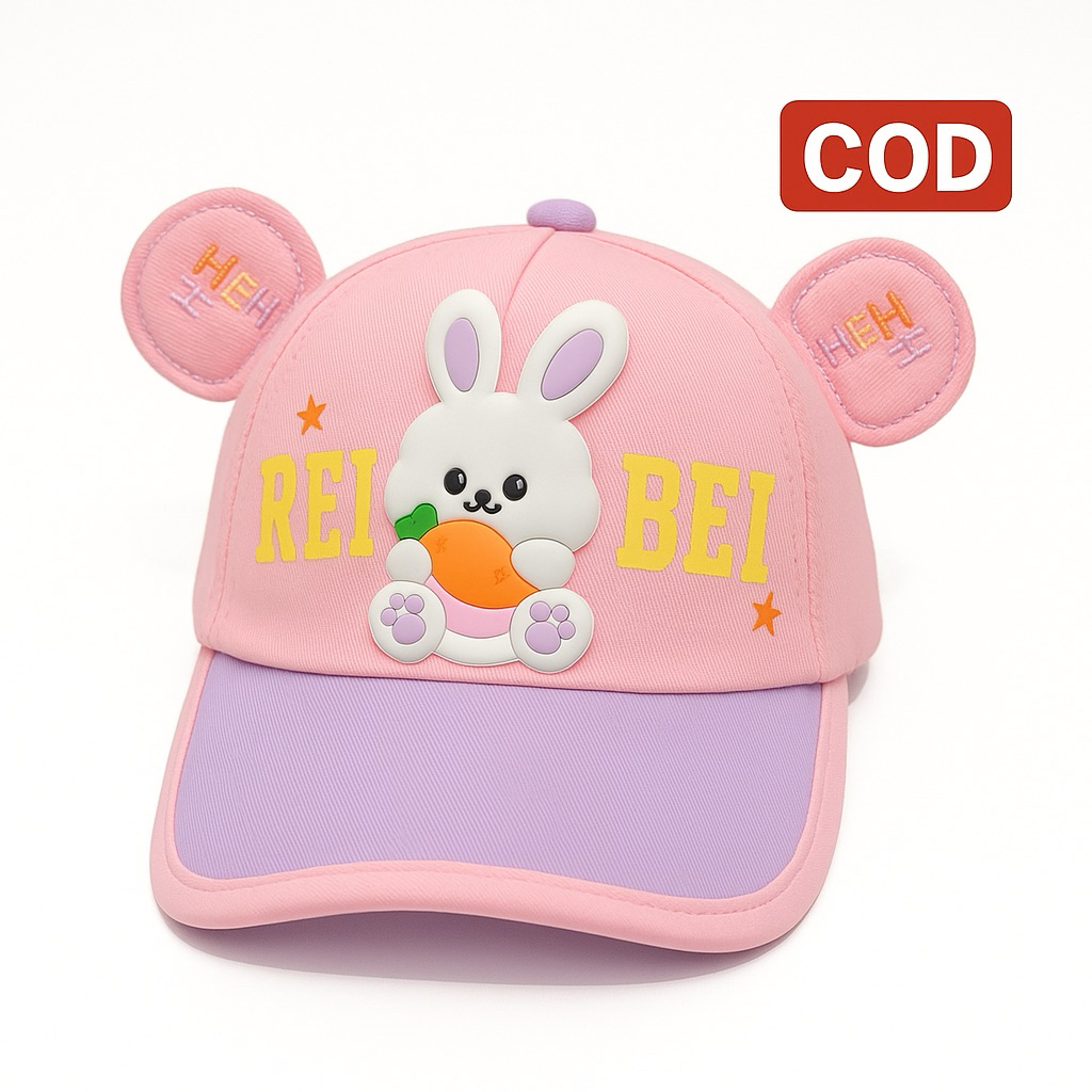 Jual topi anak lucu karakter kelinci REI BEI || topi anak laki laki dan ...