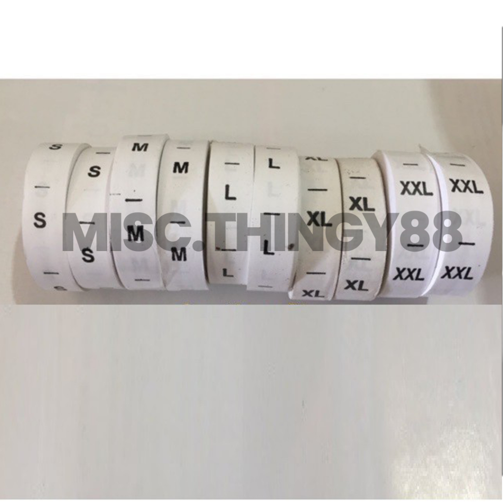 Jual Pita size Label sablon 1 roll isi 300pcs / 25 lusin, huruf sablon ...