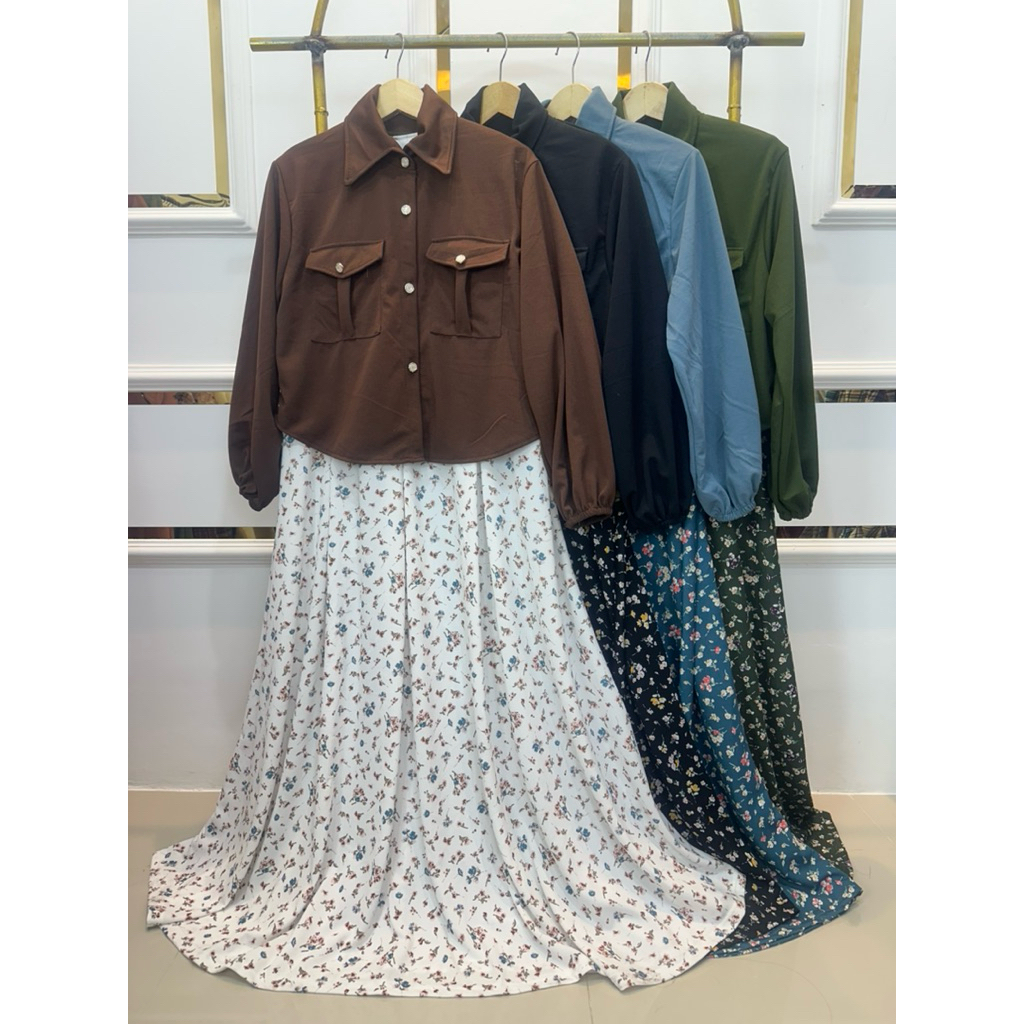 Jual NABILA DRESS 2IN1 SET OUTER GAMIS MOTIF BUNGA TRENDY | Shopee ...