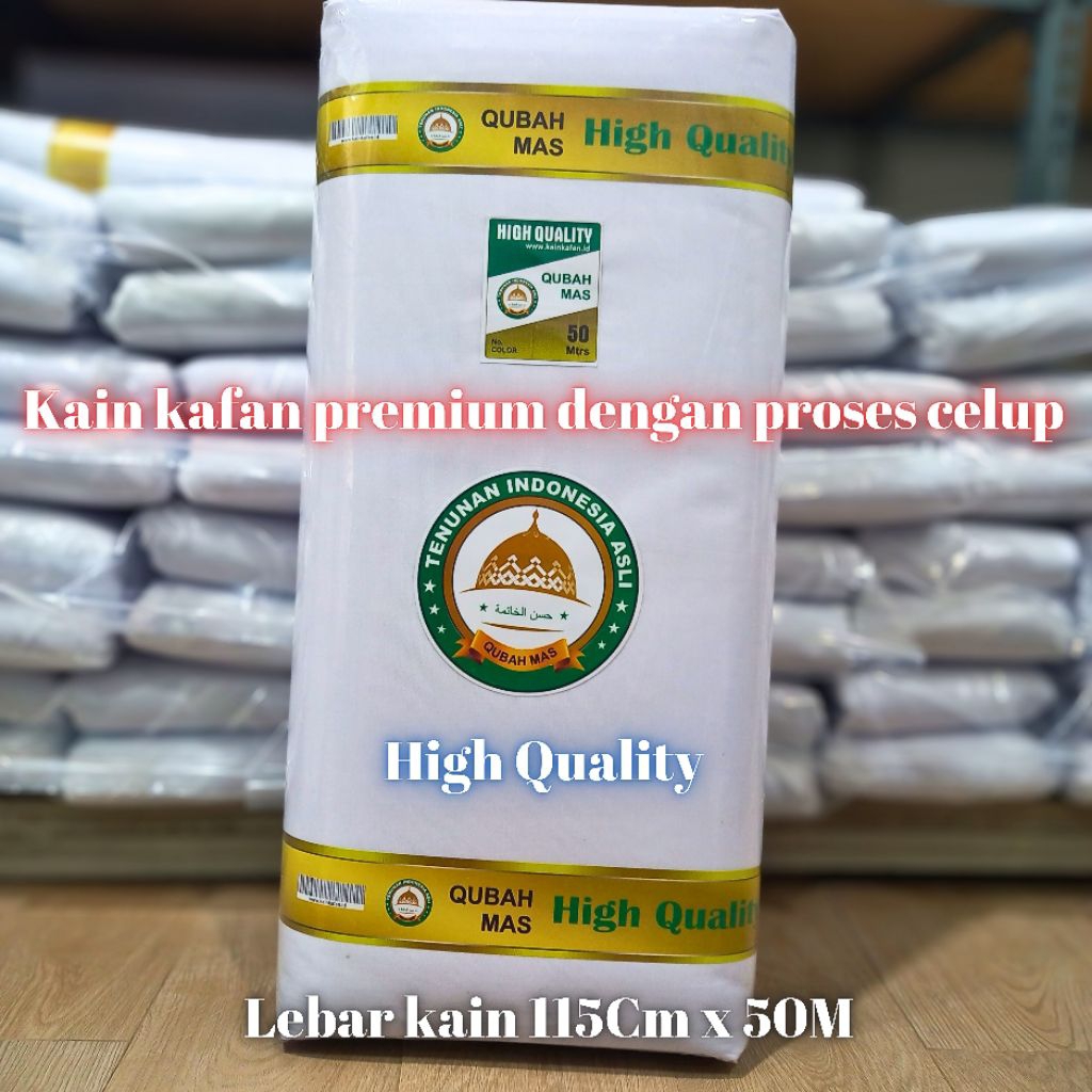 Jual kain kafan premium 1 roll lebar 115Cm x 50M cap Qubah Mas kain ...