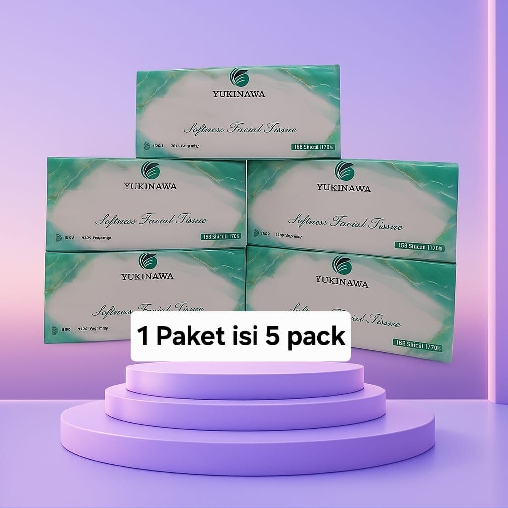 Jual 1 PAKET ISI 5 BH Tissiue YUKINAWA 180 sheets Tissiu Wajah halus ...