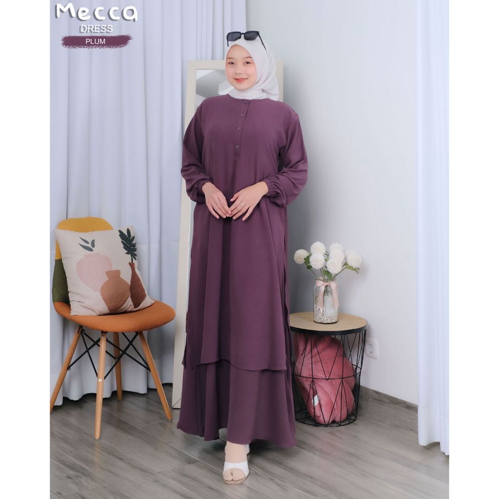 Jual baru gamis Mecca Dress Al Faro murah kekinian best seller polos ...