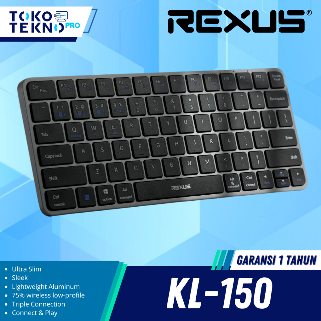 Jual Rexus KL100 / KL150 / KL200 Dual Connection Wireless Office Keyboard Garansi Resmi | Shopee ...